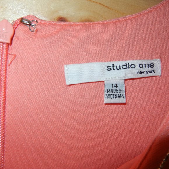 Studio One | Dresses | Studio One Womens Sleeveless Coral Dress Size 4 ...